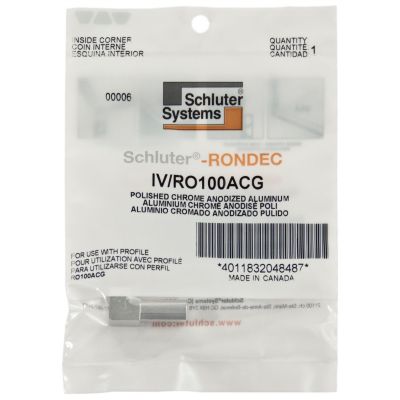 Schluter-Rondec Inside Corner for 3/8in. Polished Chrome Anodized ...