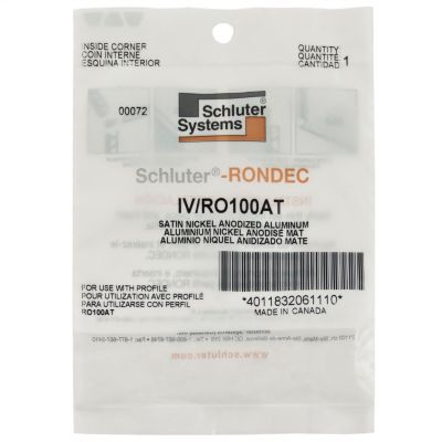 Schluter-Rondec Inside Corner for 3/8in. Satin Nickel Anodized Aluminum ...